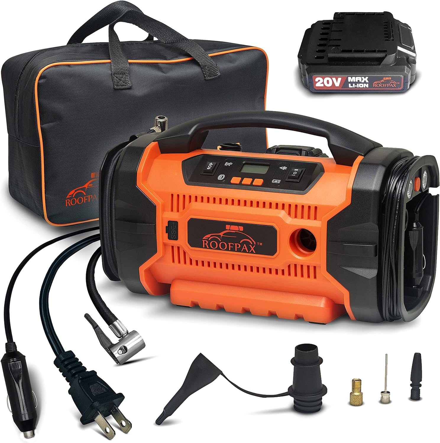 RoofPax Tire Inflator Portable Air Compressor Review - Portable Tire ...