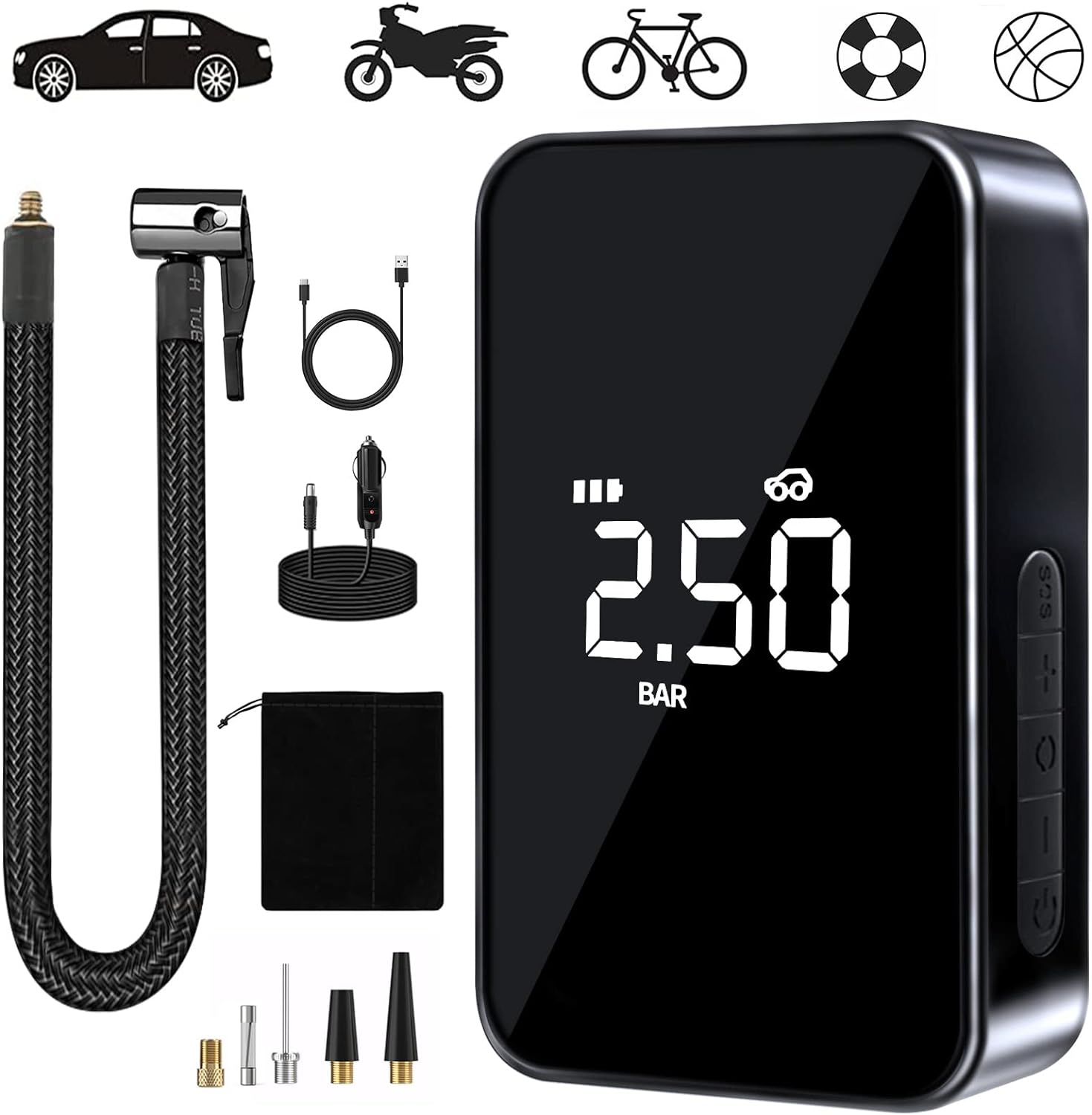 Cordless Tire Pump with Large LCD Digital Screen review - Portable Tire ...