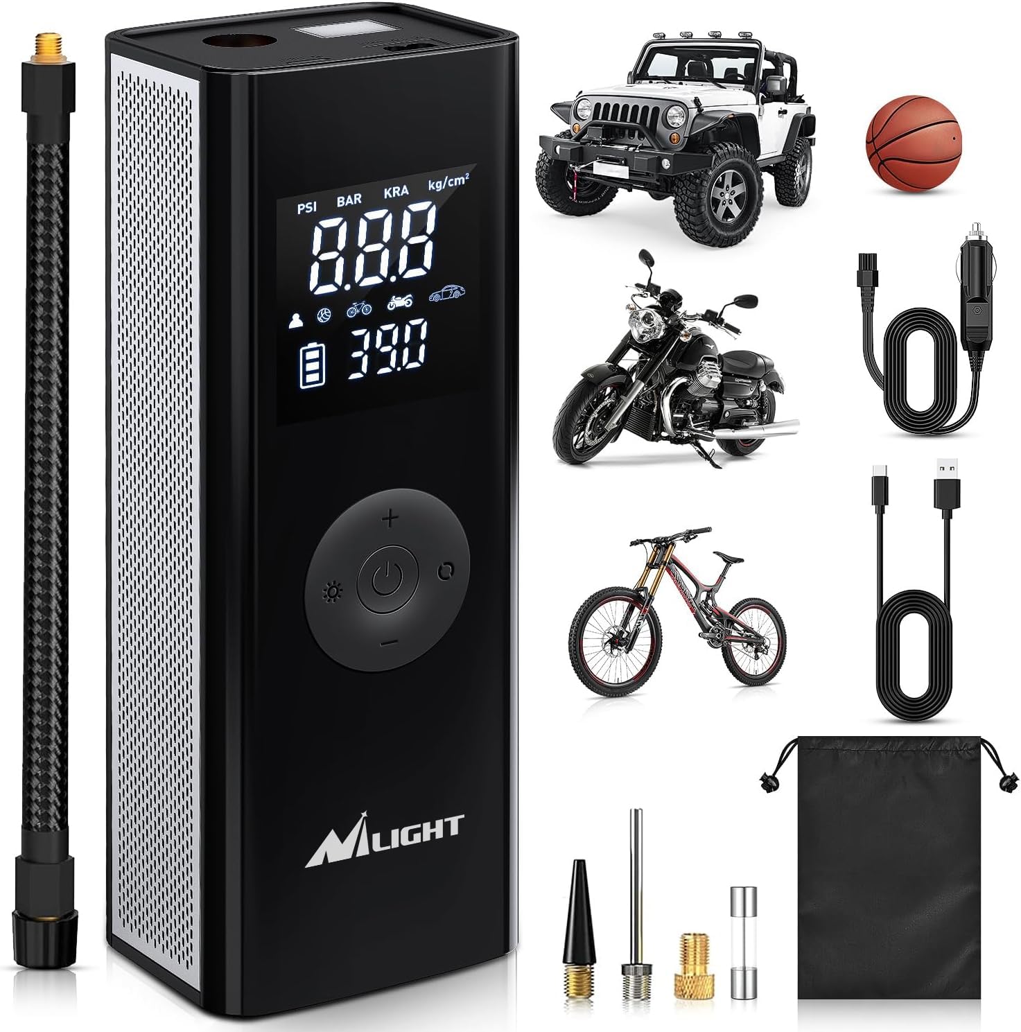 Battery Powered Rechargeable Tire Pump Review - Portable Tire Compressors