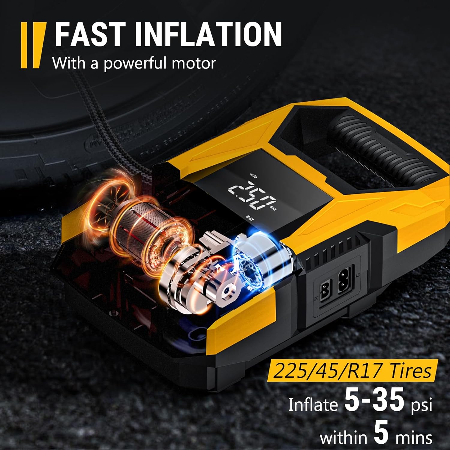 CARSUN AC/DC Tire Inflator Review - Portable Tire Compressors