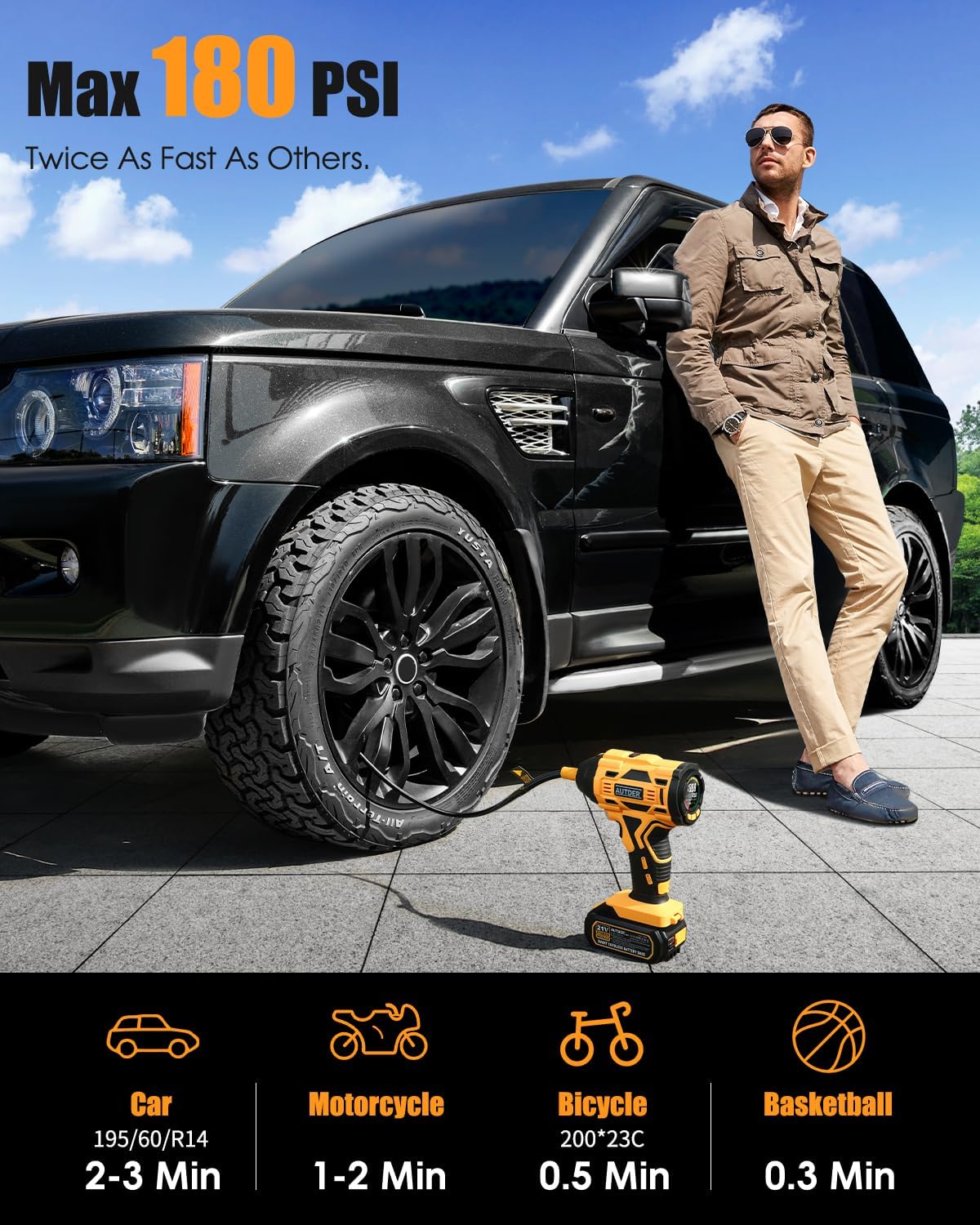 AUTDER 180PSI Portable Air Compressor Review - Portable Tire Compressors